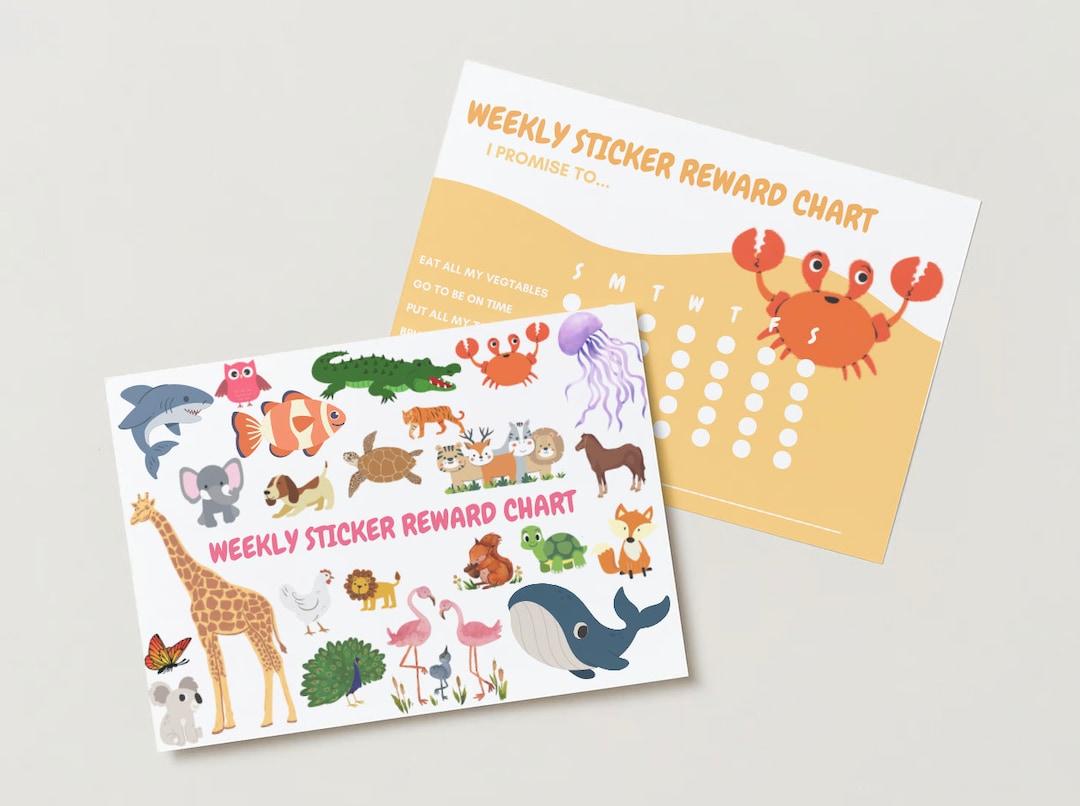 Weekly Sticker Reward Chart - Etsy