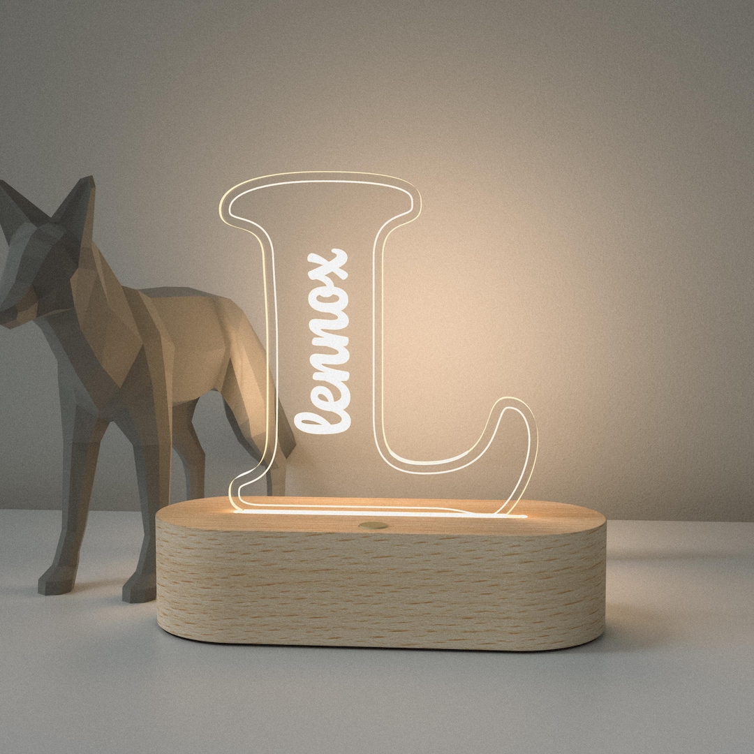 Personalized Letter L Night Light: Custom LED Nursery Decor - Etsy