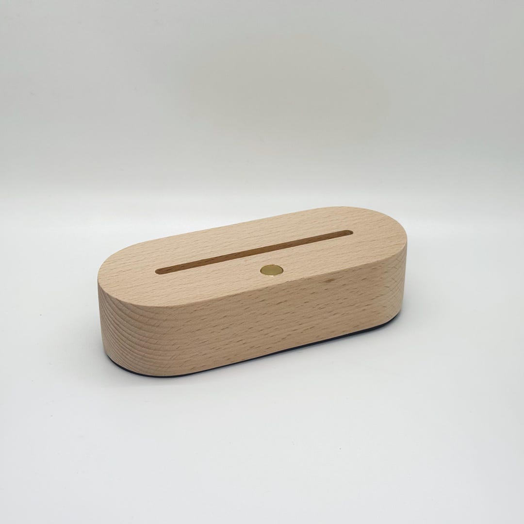 Beech Wood LED Night Light Base: Touch Dimmable USB Lamp - Etsy