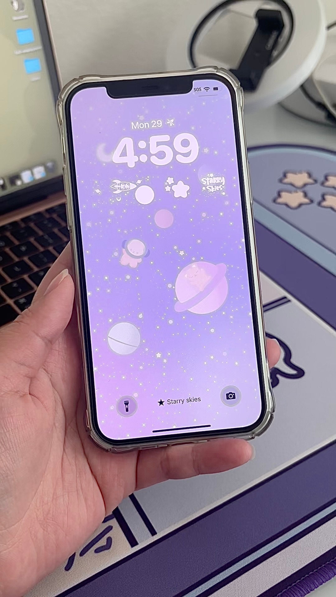 Cute Starry Space Hand Drawn Ios & Android App Icons Home Screen Set ...