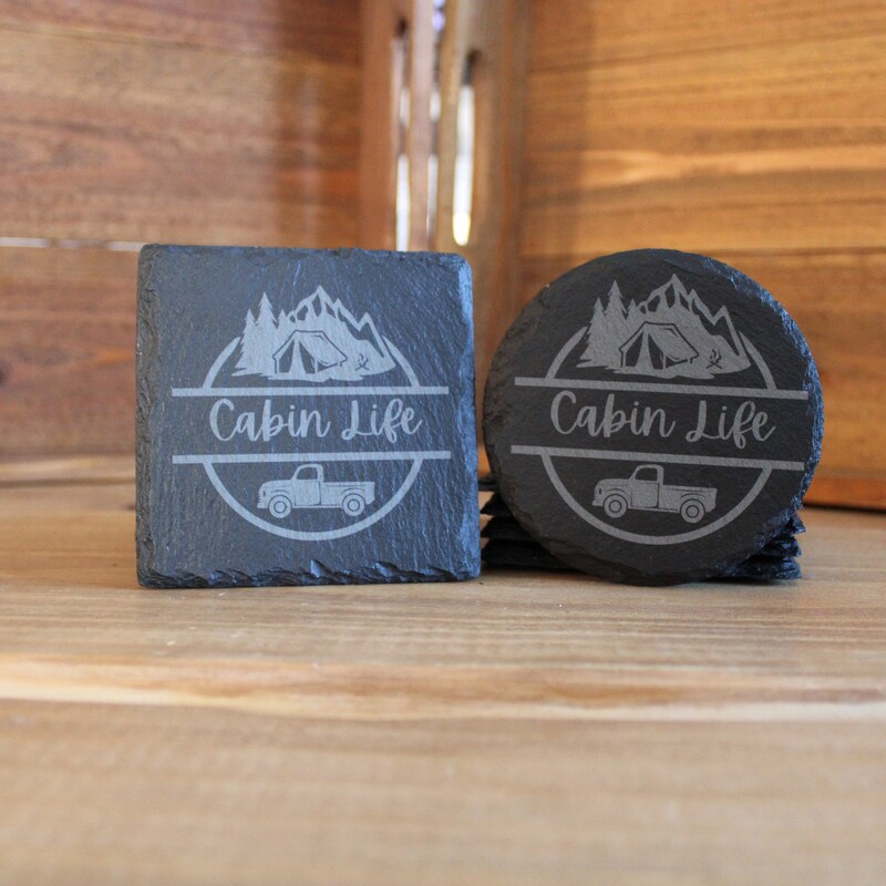 Log Cabin Coasters - Etsy