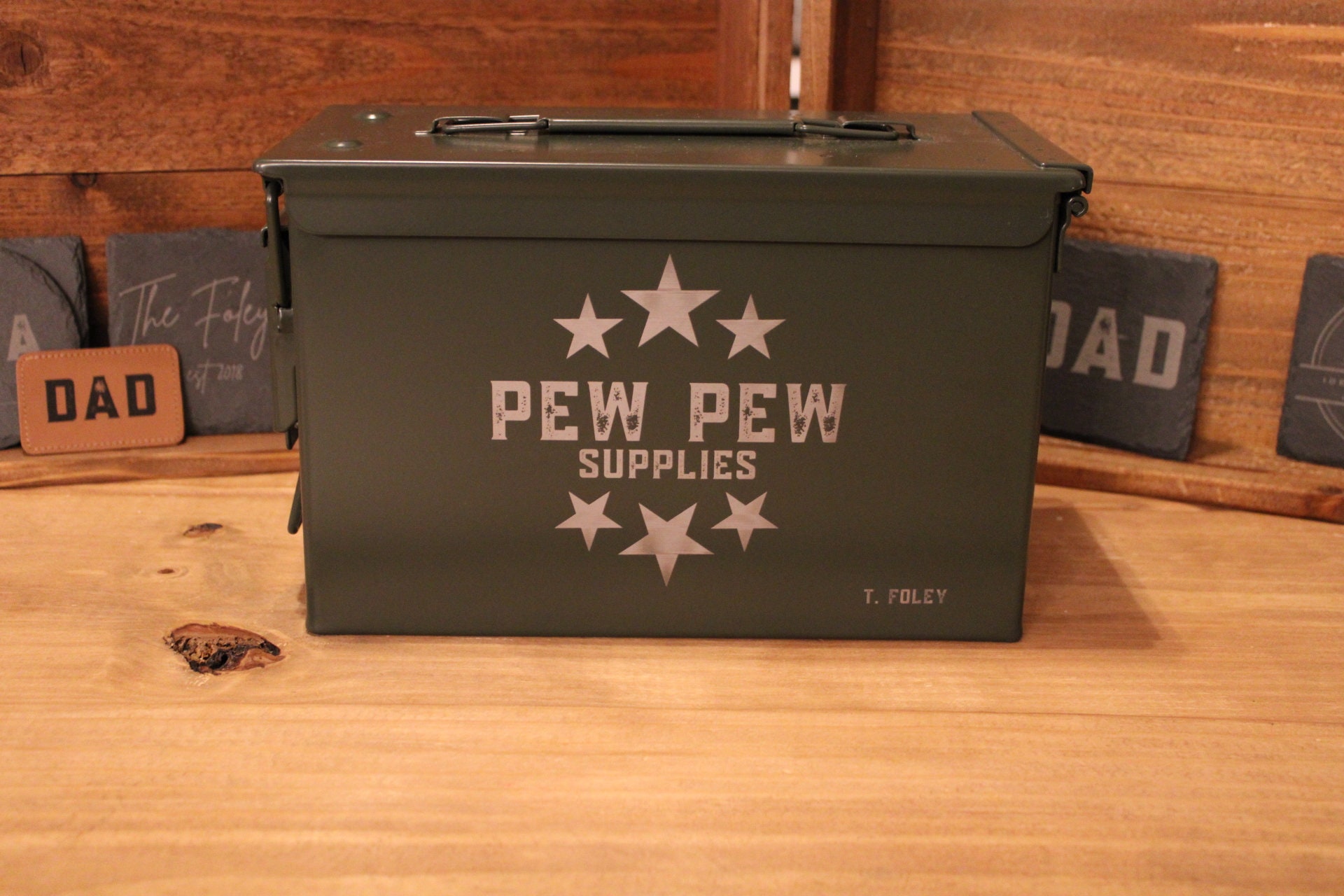 Personalized Ammo Box, Pew Pew Supplies, Engraved Military Ammo Box ...