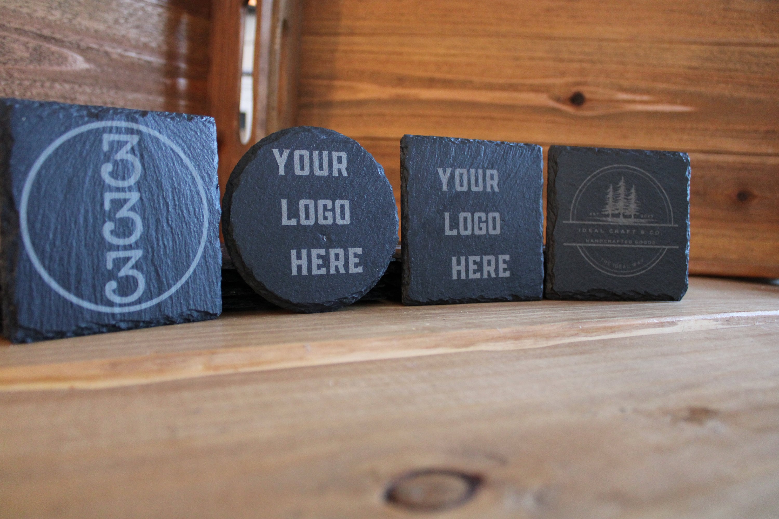 Custom Logo Coasters Set of 4, Customized With Your Logo, Image, or ...