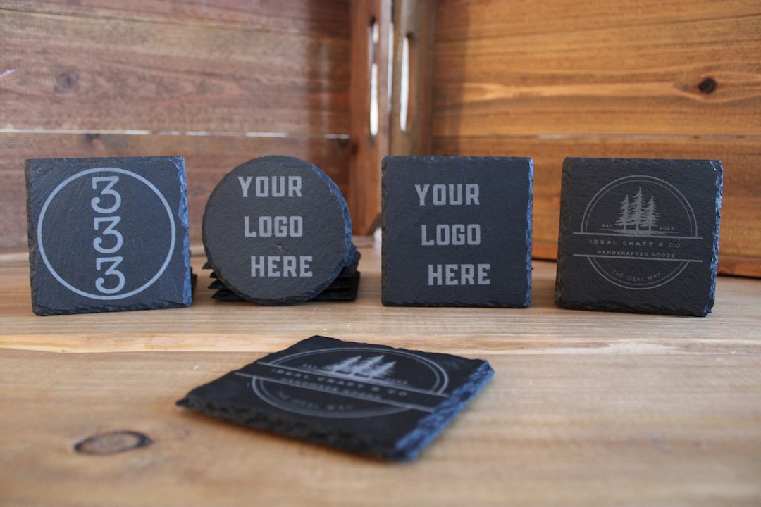 Custom Logo Coasters Set of 4, Customized With Your Logo, Image, or ...