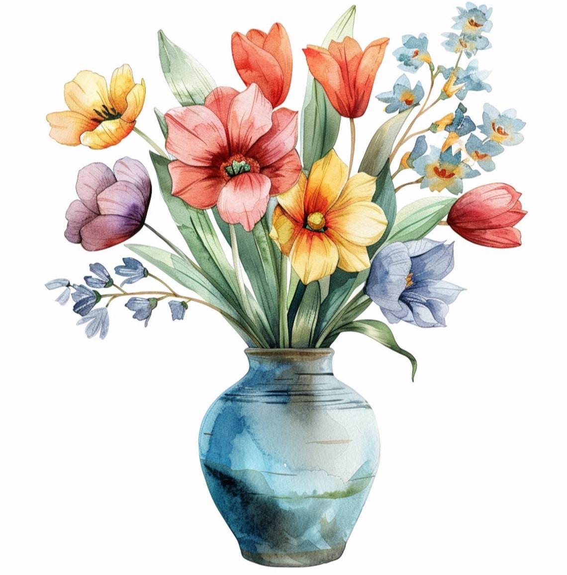 Flowers in a Vase Clipart - Etsy