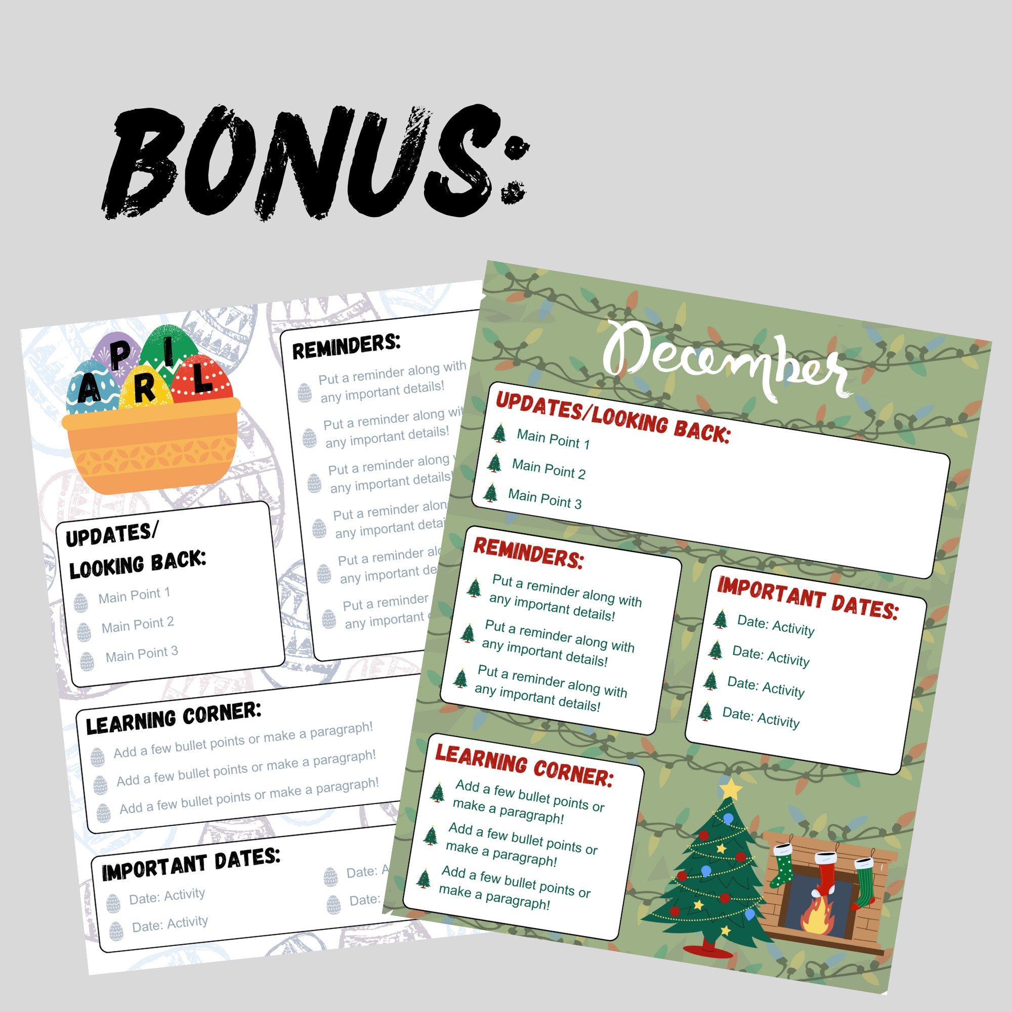 12 Month Digital Newsletter Canva Editable Template With 2 Bonus ...