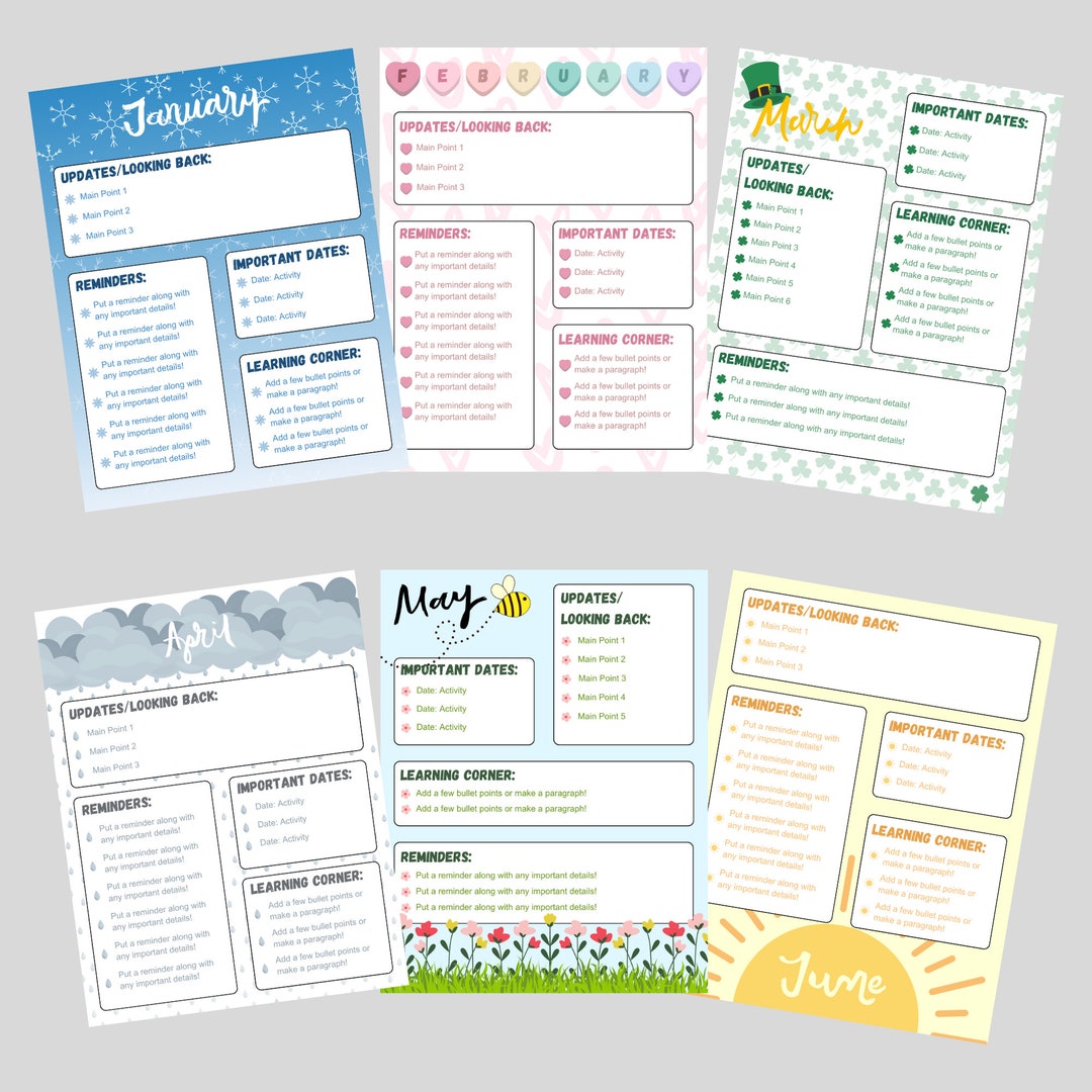 12 Month Digital Newsletter Canva Editable Template With 2 Bonus ...