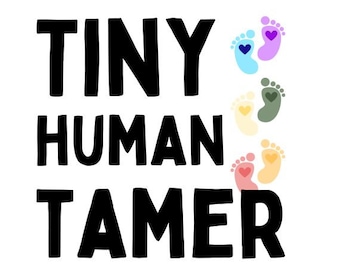 Tiny Human Tamer SVG and PNG With Beige Footprints, Cut Files for ...