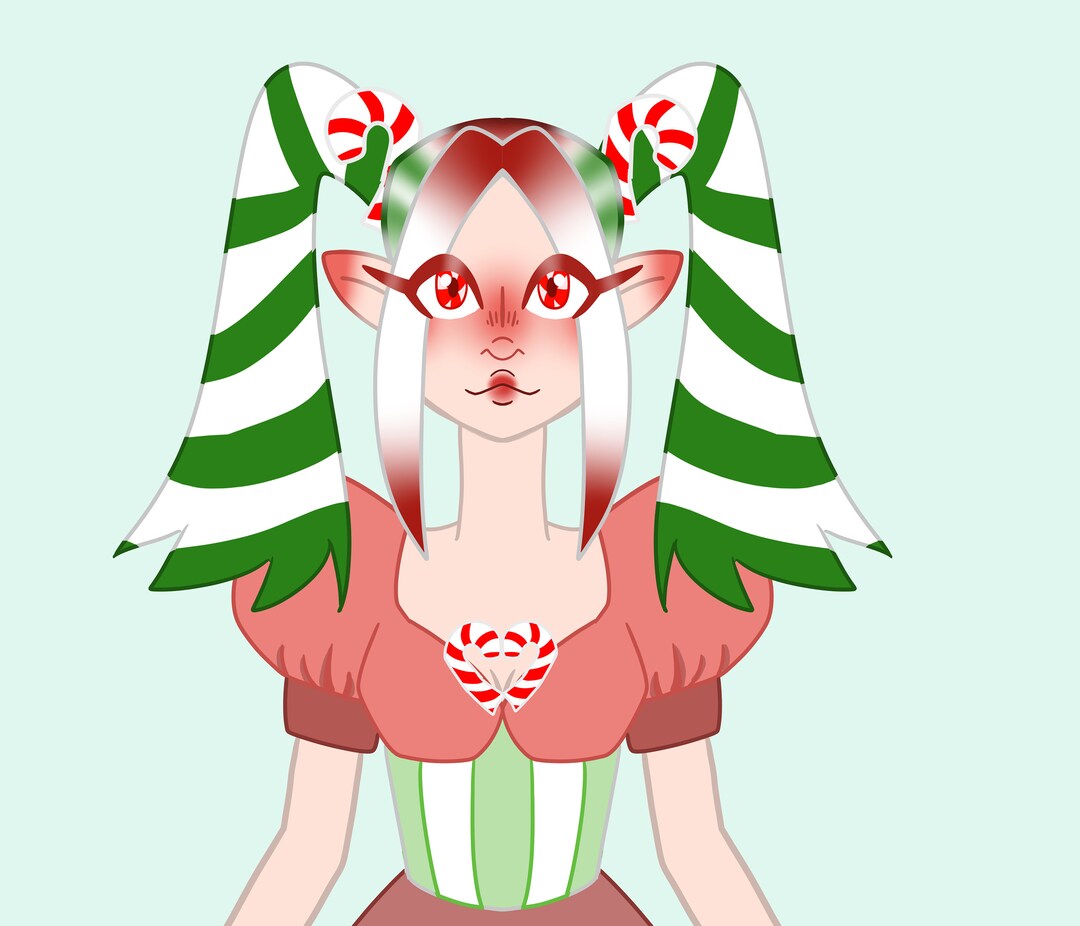 Candy Cane Vtuber Model, Commercial Use - Etsy