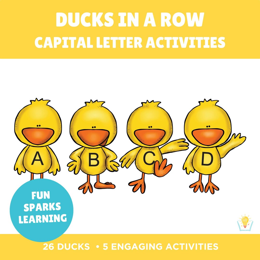 Duck Activity Capitalized Letters, Match Letters, Letter-sounds ...