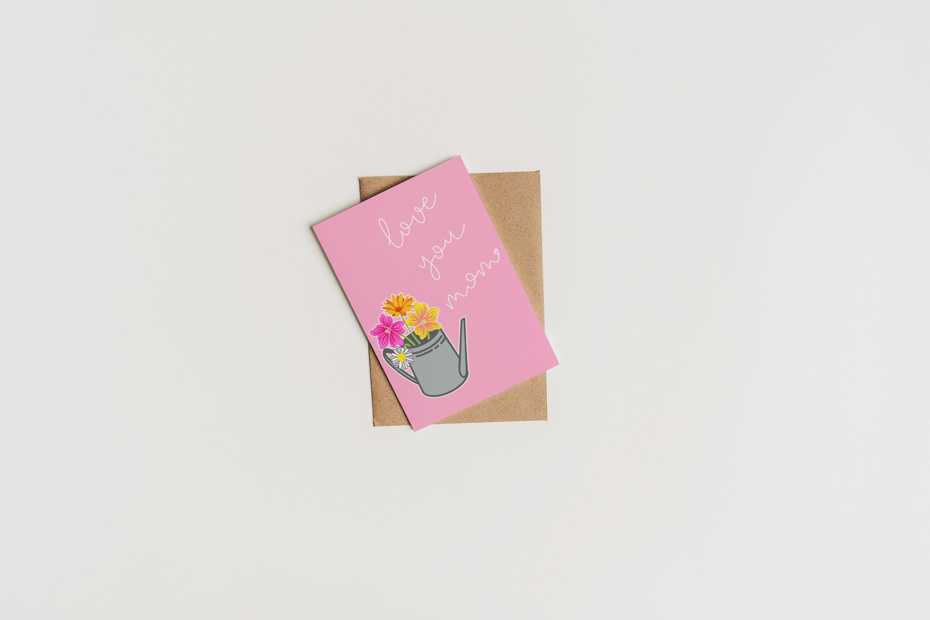 Hand Illustrated Mothers Day Flower Card Blank Inside Love You Mom ...