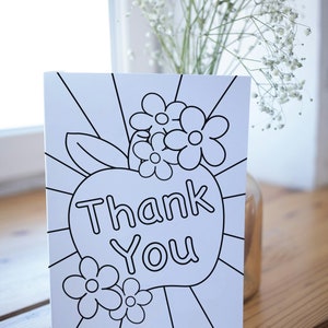 Printable Teacher Appreciation Coloring Card Instant Download Thank You ...