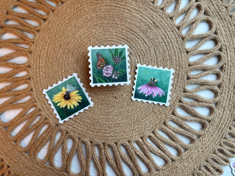 Monarch Butterfly and Milkweed Stamp Waterproof Sticker Gift - Etsy