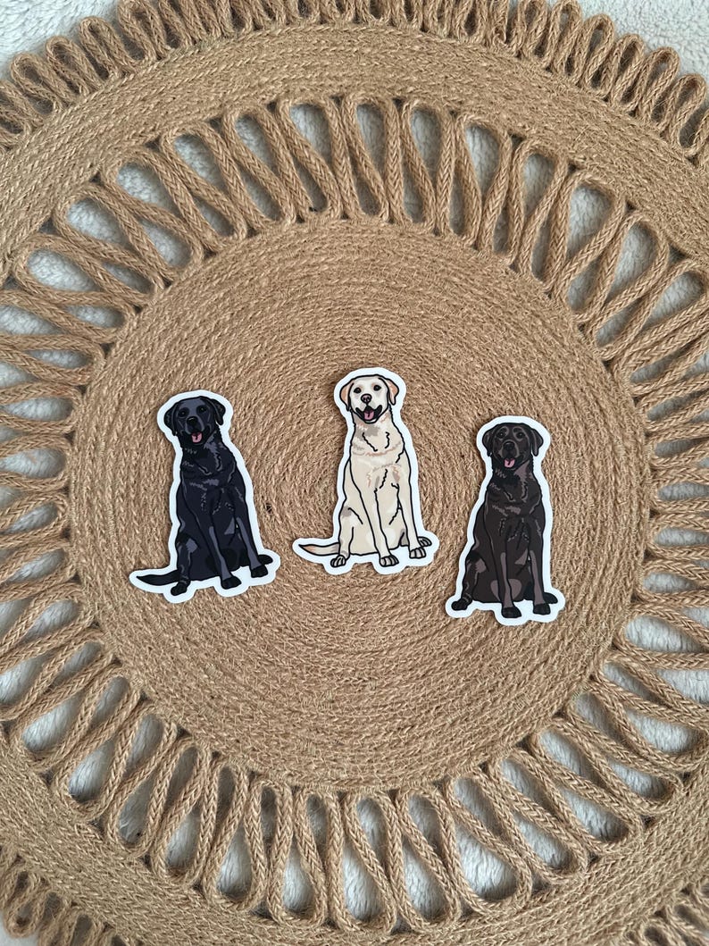 Labrador Retriever Sticker Waterproof Waterbottle Laptop Yellow Black ...