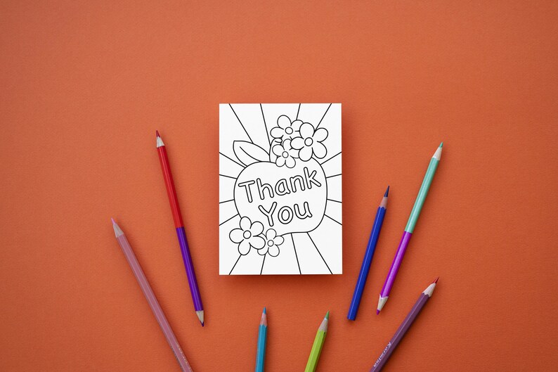 Printable Teacher Appreciation Coloring Card Instant Download Thank You ...