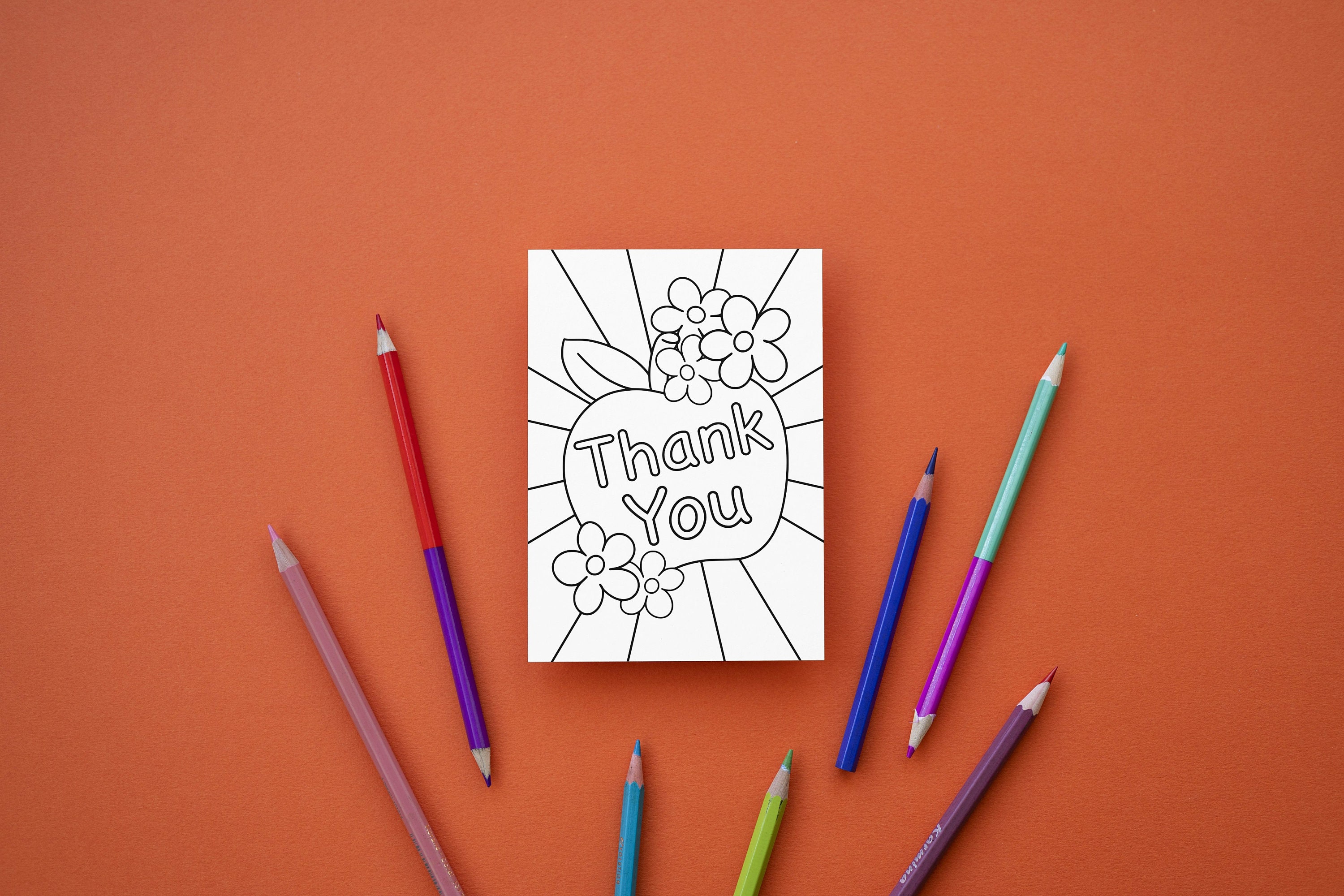 Printable Teacher Appreciation Coloring Card Instant Download Thank You ...