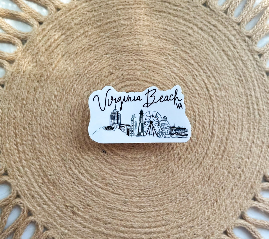 Virginia Beach Virginia Sticker Hand Drawn Town Center Vinyl Water ...