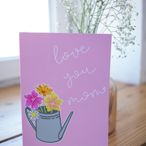 Hand Illustrated Mothers Day Flower Card Blank Inside Love You Mom ...