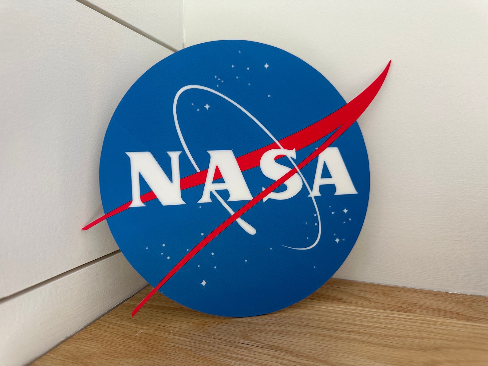 3D Printed NASA Logo Sign - Space Fan Decor (8x10) - Etsy
