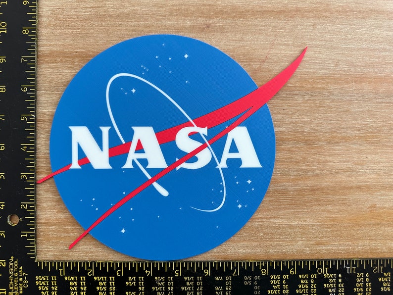 3D Printed NASA Logo Sign - Space Fan Decor (8x10) - Etsy