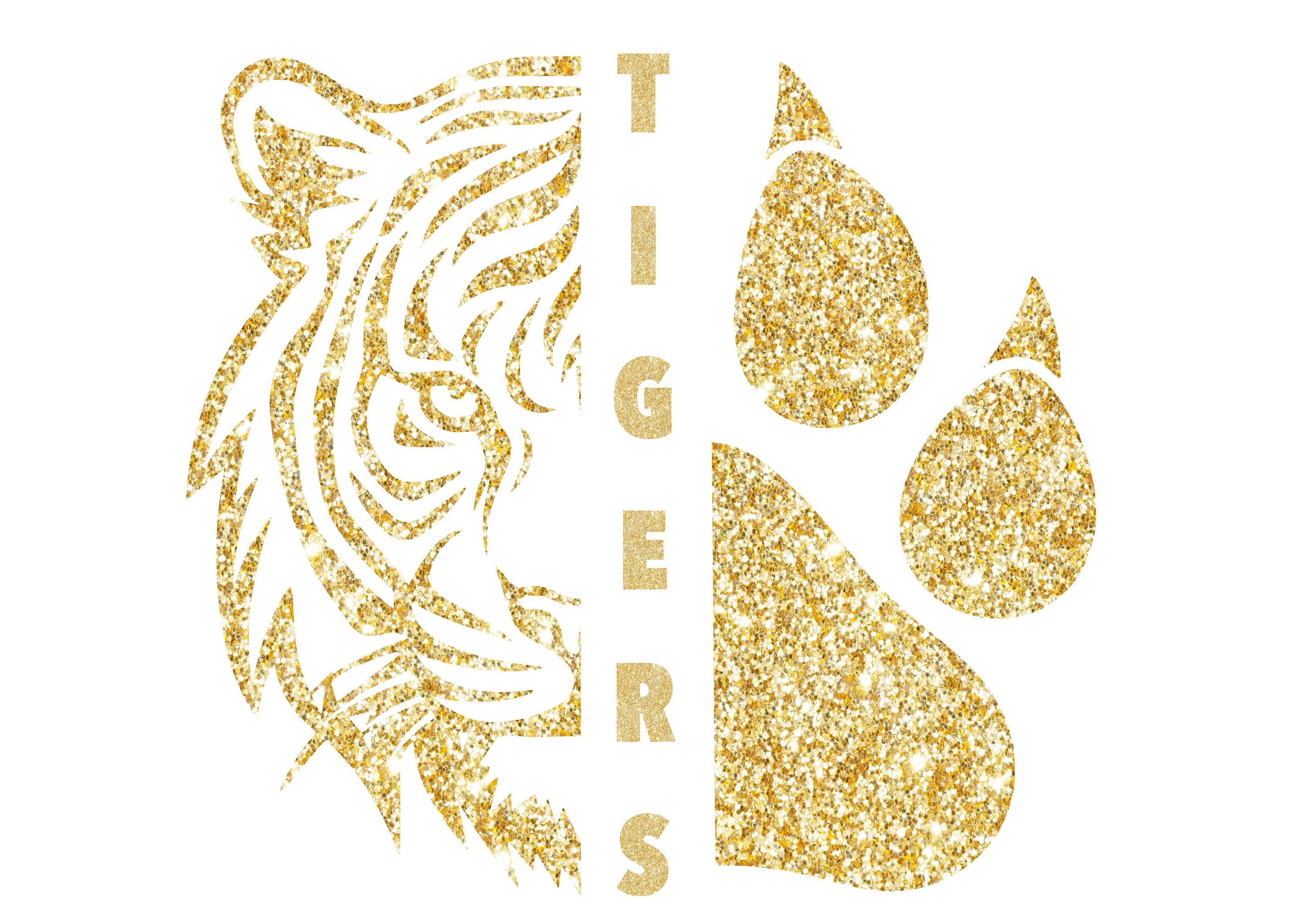 Gold Glitter Tiger PNG, Instant Download - Etsy