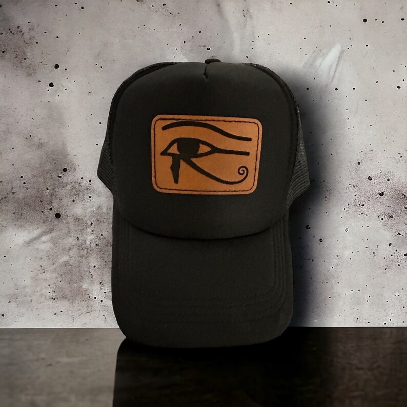 Eye of Horus Leather Patch Hat - Etsy