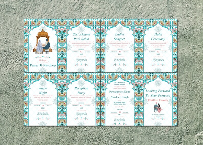 Sikh Wedding Invitation, Anand Karaj, Indian Wedding Cards, Marriage ...