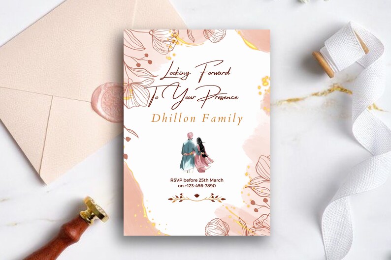 Sikh Wedding Invitation, Anand Karaj, Indian Wedding Cards, Marriage ...