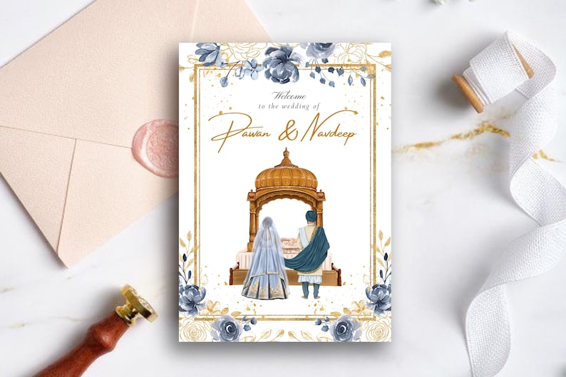 Sikh Wedding Invitation, Anand Karaj, Indian Wedding Cards, Marriage ...