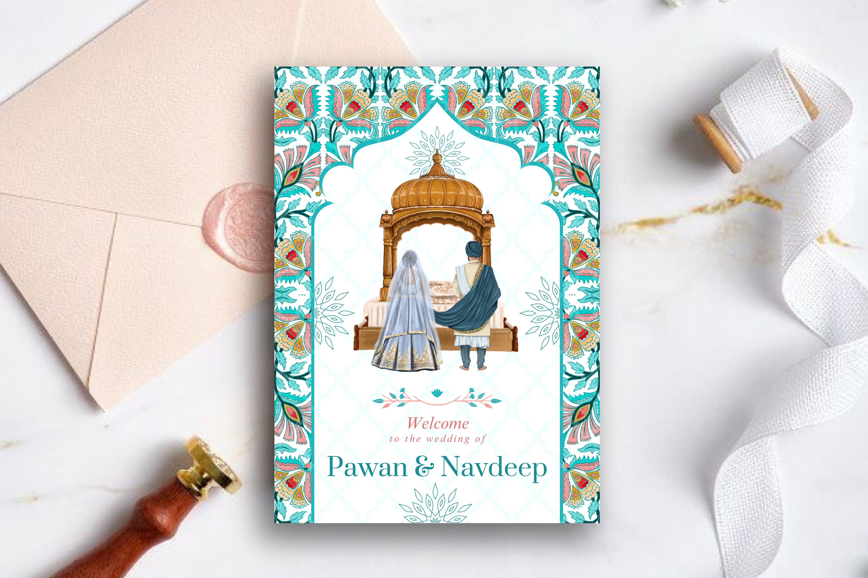 Sikh Wedding Invitation, Anand Karaj, Indian Wedding Cards, Marriage ...