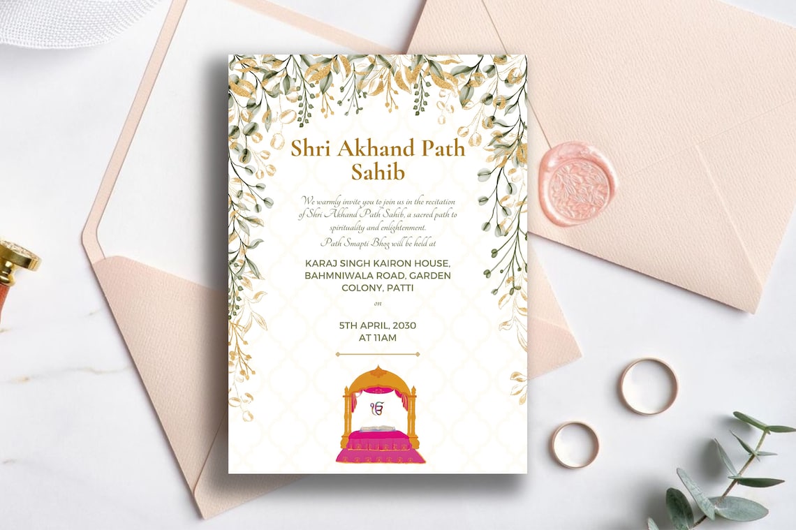 Wedding Invitation, Anand Karaj Cards, Shaadi Invites, Vivah Bundle Set ...