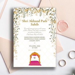 Wedding Invitation, Anand Karaj Cards, Shaadi Invites, Vivah Bundle Set ...