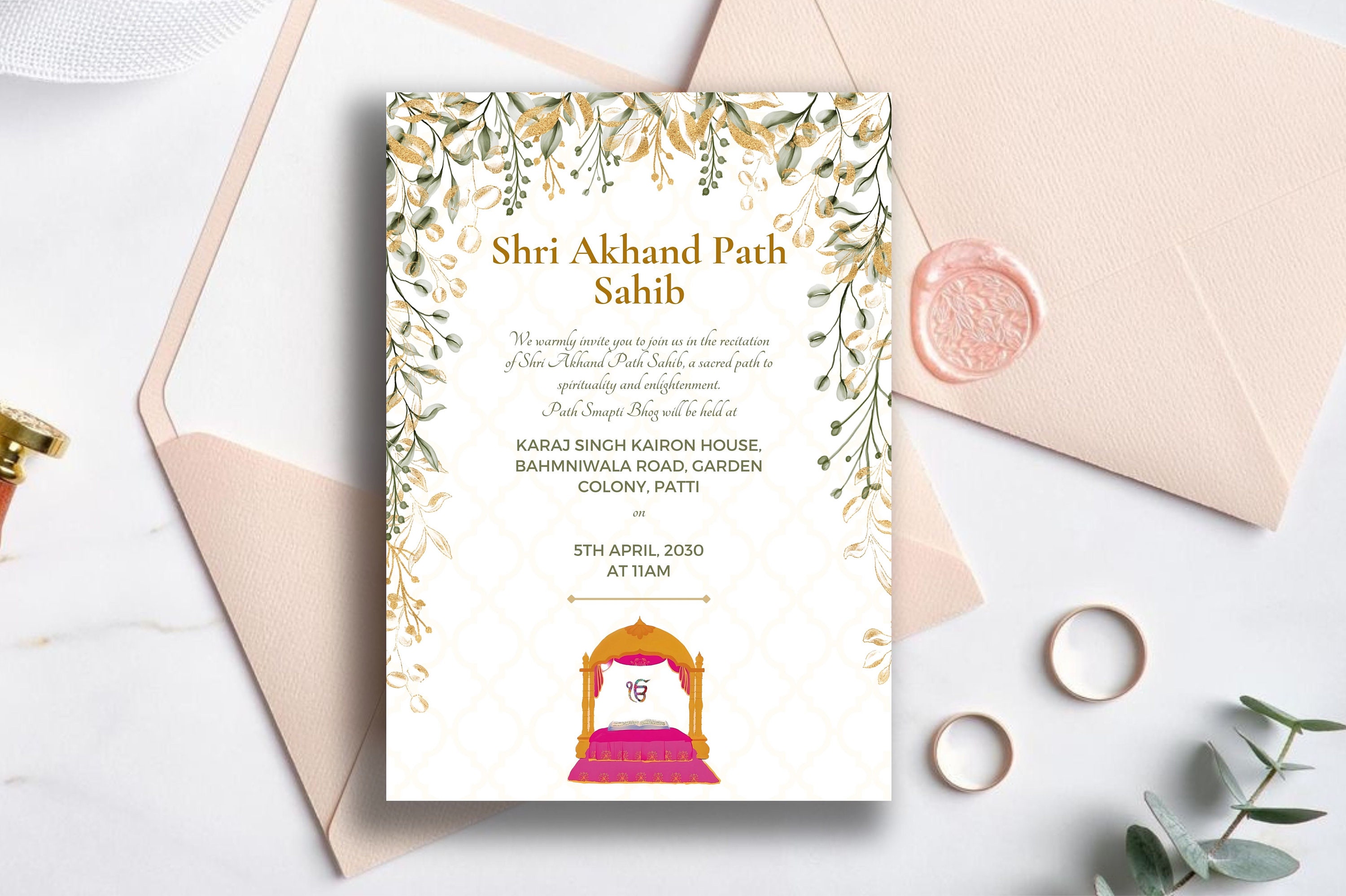 Wedding Invitation, Anand Karaj Cards, Shaadi Invites, Vivah Bundle Set ...
