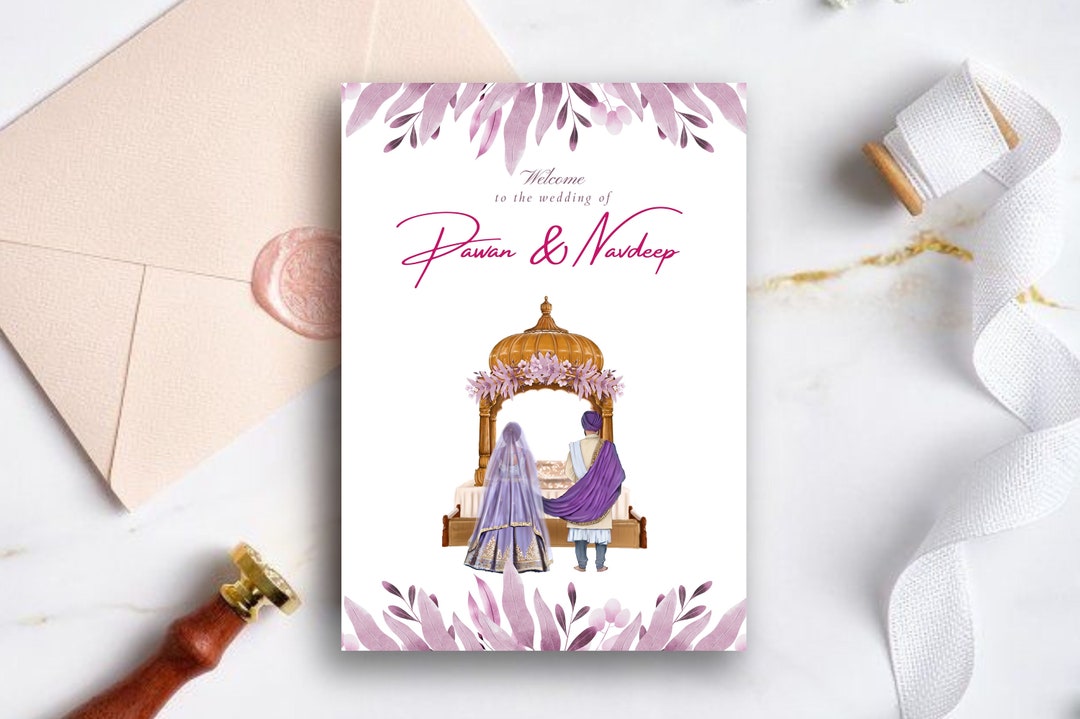 Sikh Wedding Invitation, Anand Karaj, Indian Wedding Cards, Marriage ...