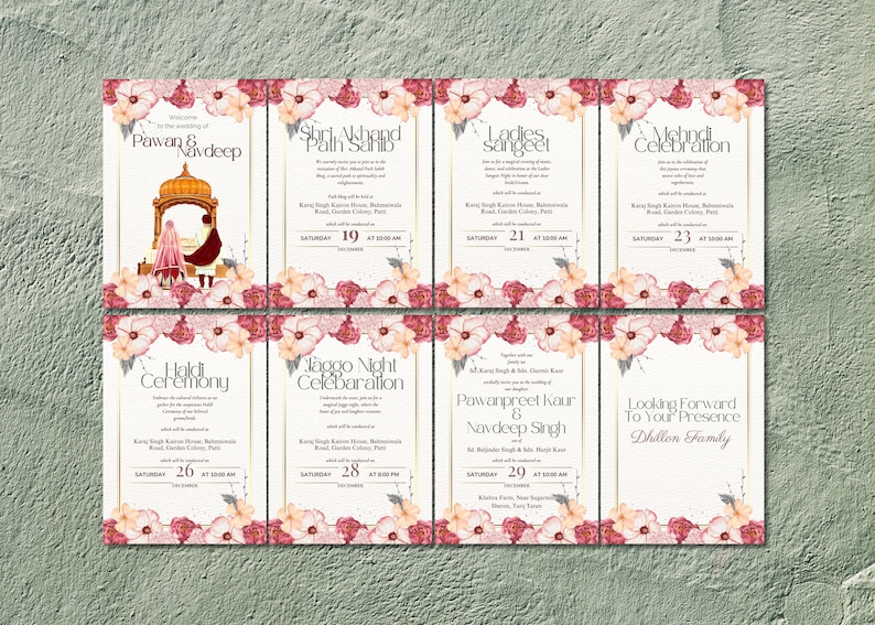 Sikh Wedding Invitation, Anand Karaj, Indian Wedding Cards, Marriage ...