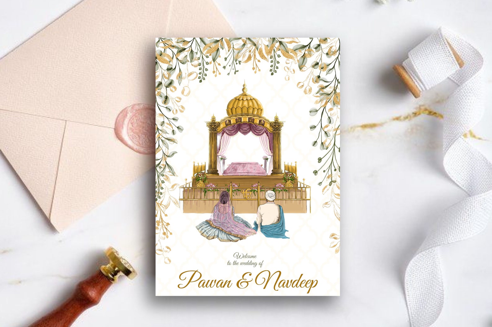 Wedding Invitation, Anand Karaj Cards, Shaadi Invites, Vivah Bundle Set ...