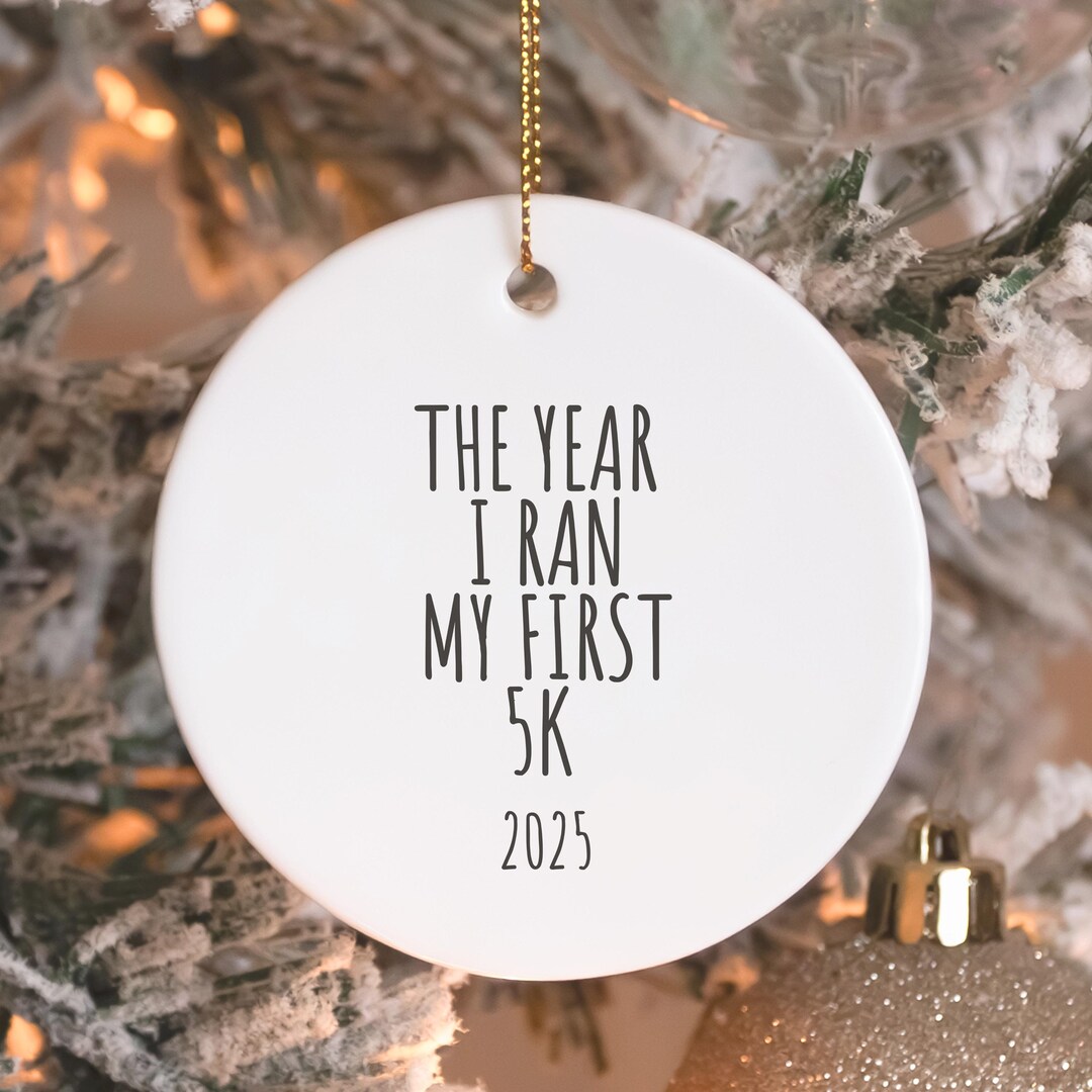 Personalized Runner First 5K Ceramic Ornament, Custom Running Ornament ...