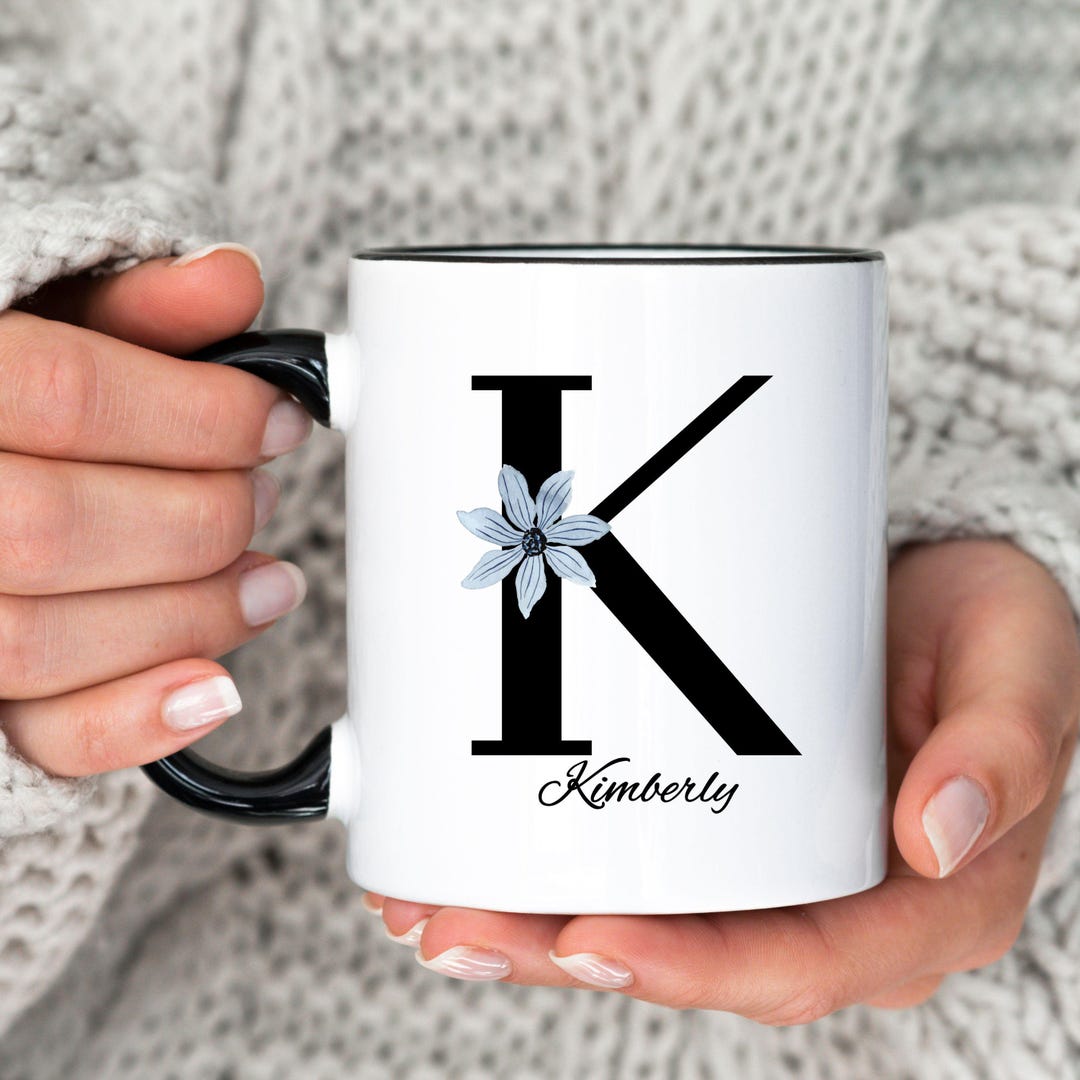 Personalized Initial Mug, Initial Gift Name Coffee Cup, Letter Mug ...