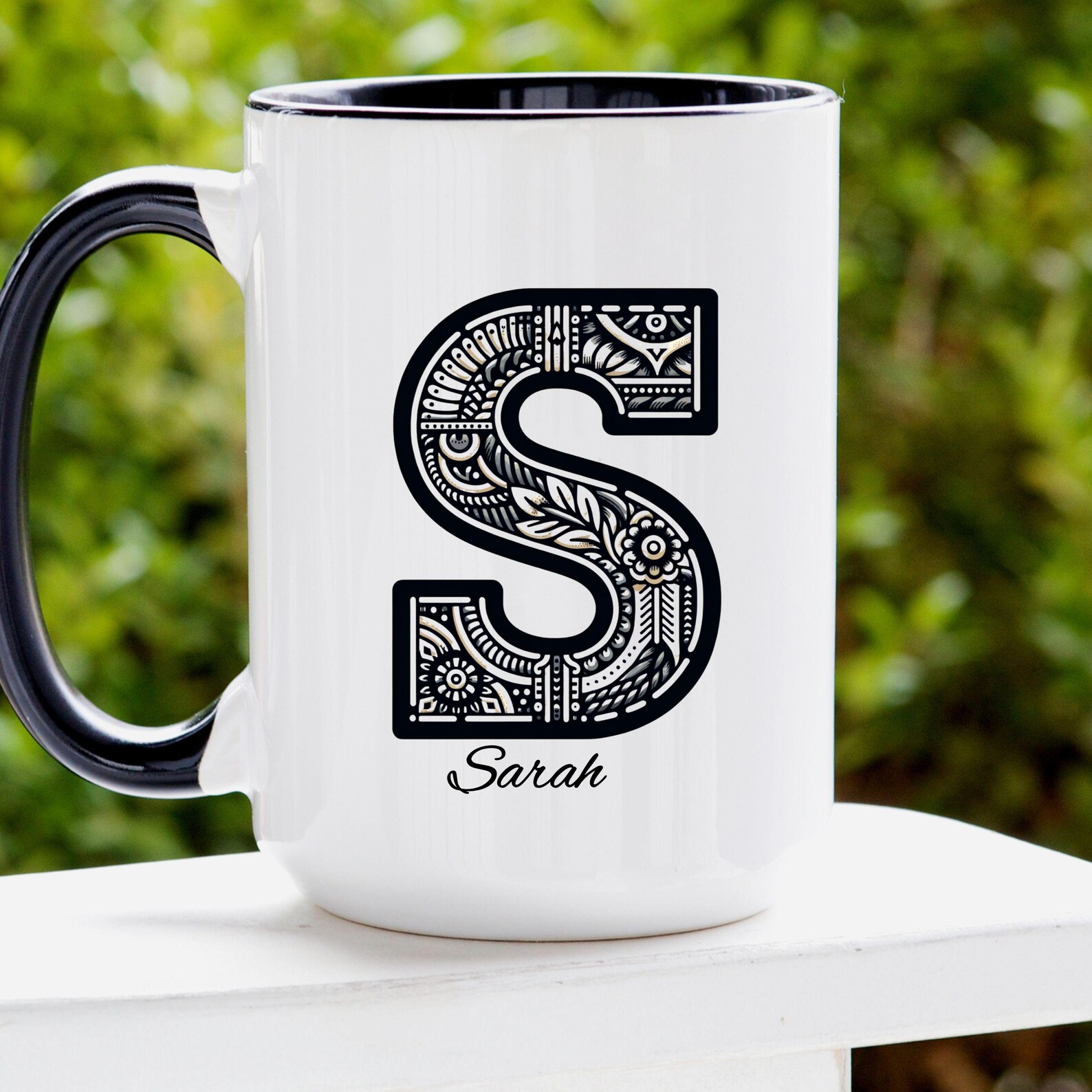 Personalized Initial S Mug, Initial Gift Name Coffee Cup, Letter S Cup ...