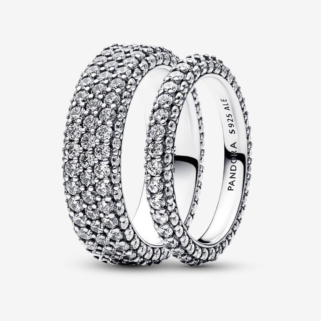 Pandora Timeless Pavé Ring Set Size 50/52/54/56/58 - Etsy