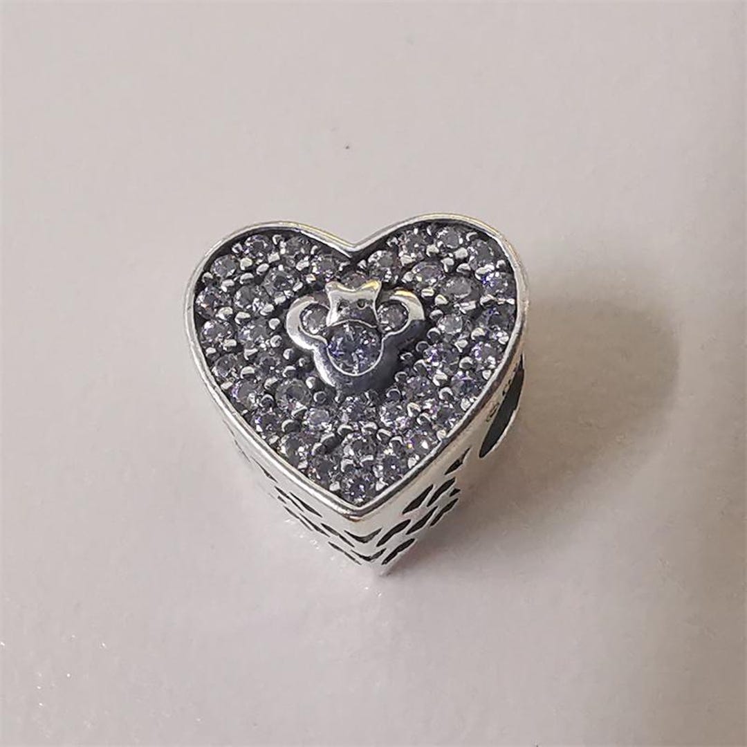Pandora ALE 925 Mickey Mouse Minnie Sparkling Heart Charm - Etsy
