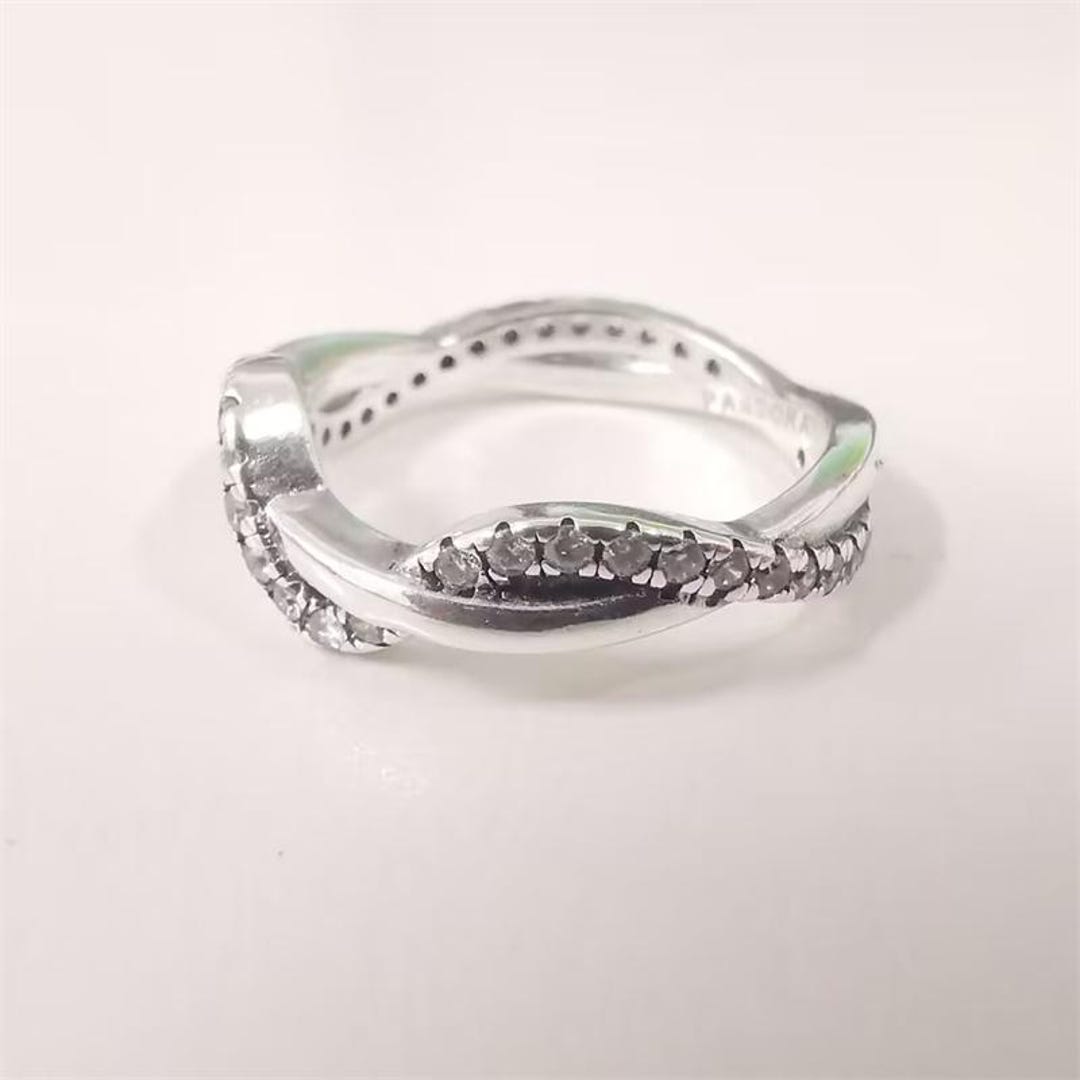 Pandora Sparkling Intertwined Wave Ring Size 50/52/54/56/58 - Etsy