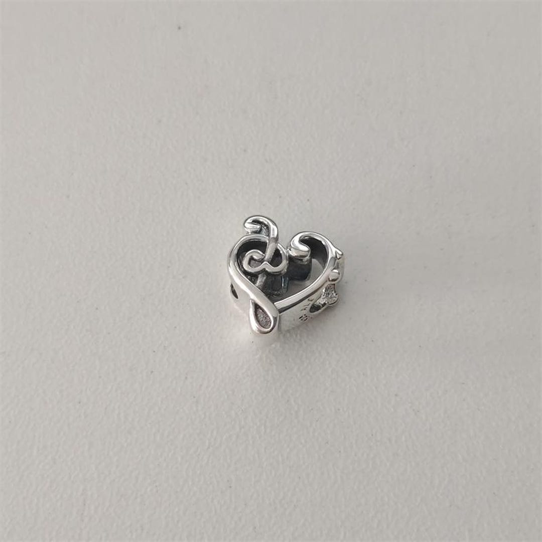 Pandora Sterling Silver Music Love Note Heart Treble Clef Charm - Etsy
