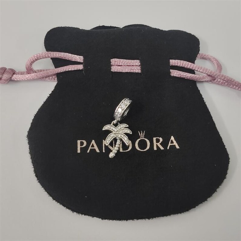Pandora Silver Sparkling Palm Tree Dangle Charm With Gift Box - Etsy