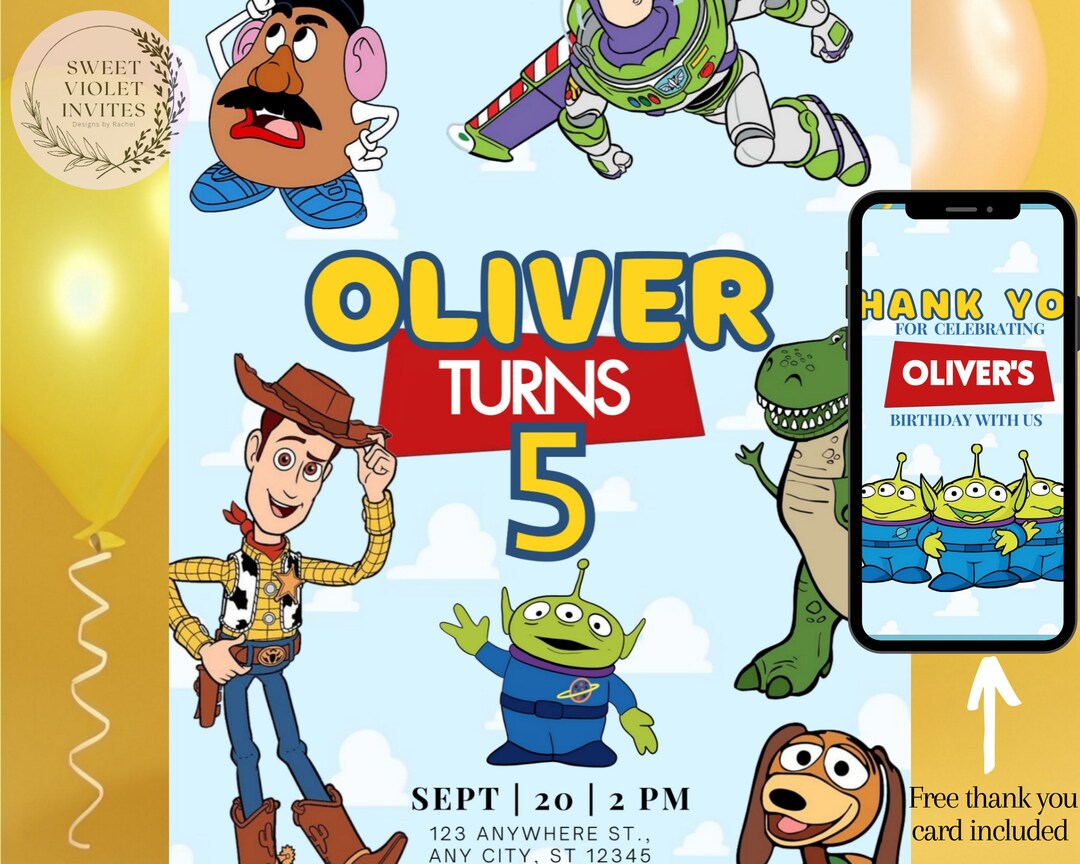 Kids Custom Themed Party Invitation - Etsy