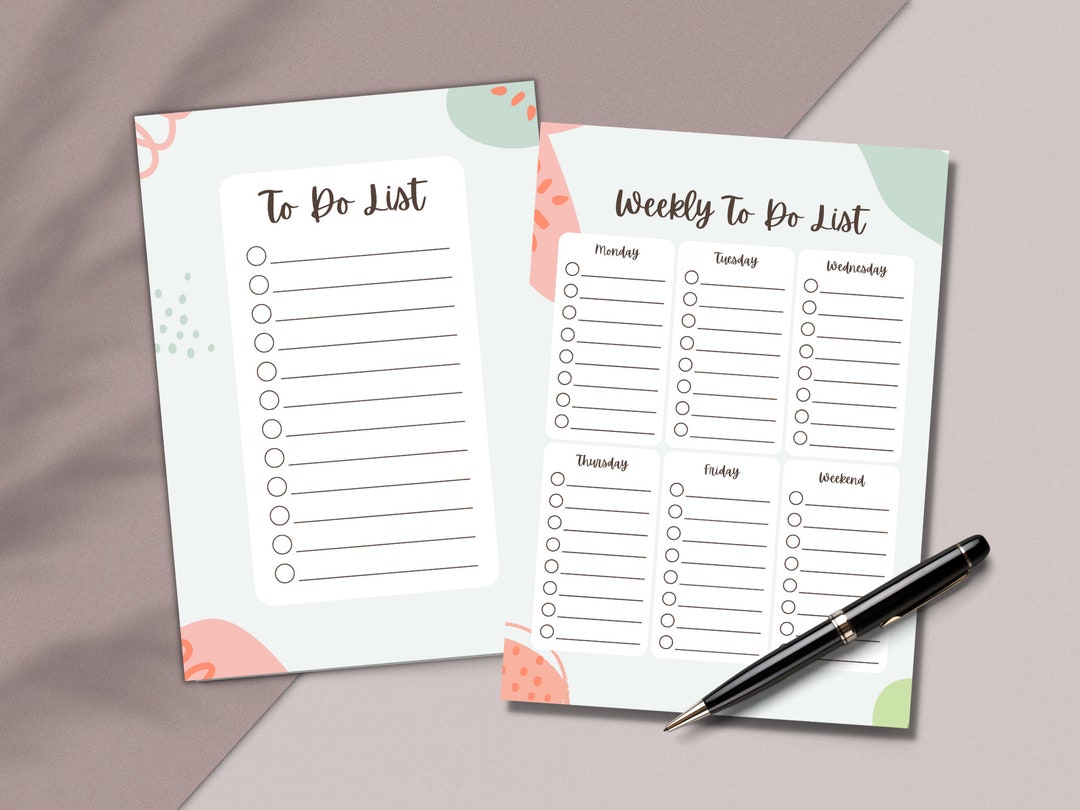 Elegant To-do List Printable Daily and Weekly Planning Pages - Etsy