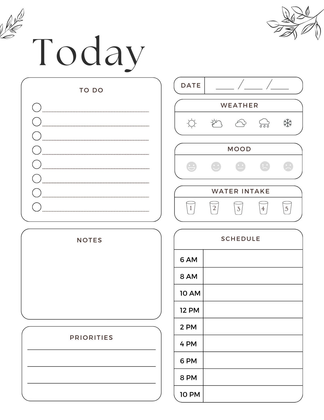 2024 Printable Minimal Daily Planner To-do List Undated Goodnotes ...