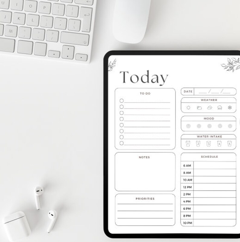 2024 Printable Minimal Daily Planner To-do List Undated Goodnotes ...