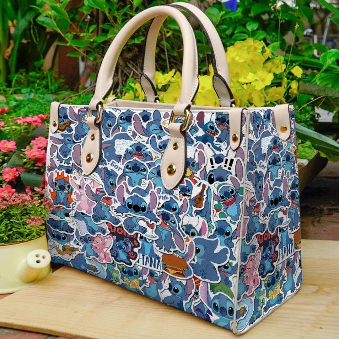 Cute Stitch Handbag, Lilo and Stitch Leather Bag, Top Handle Bag ...