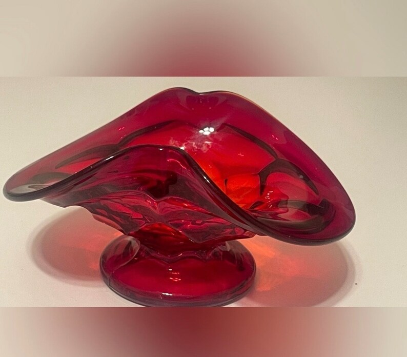 Fenton Georgian Ruby Red Bon Bon Stem 1611 Design - Etsy